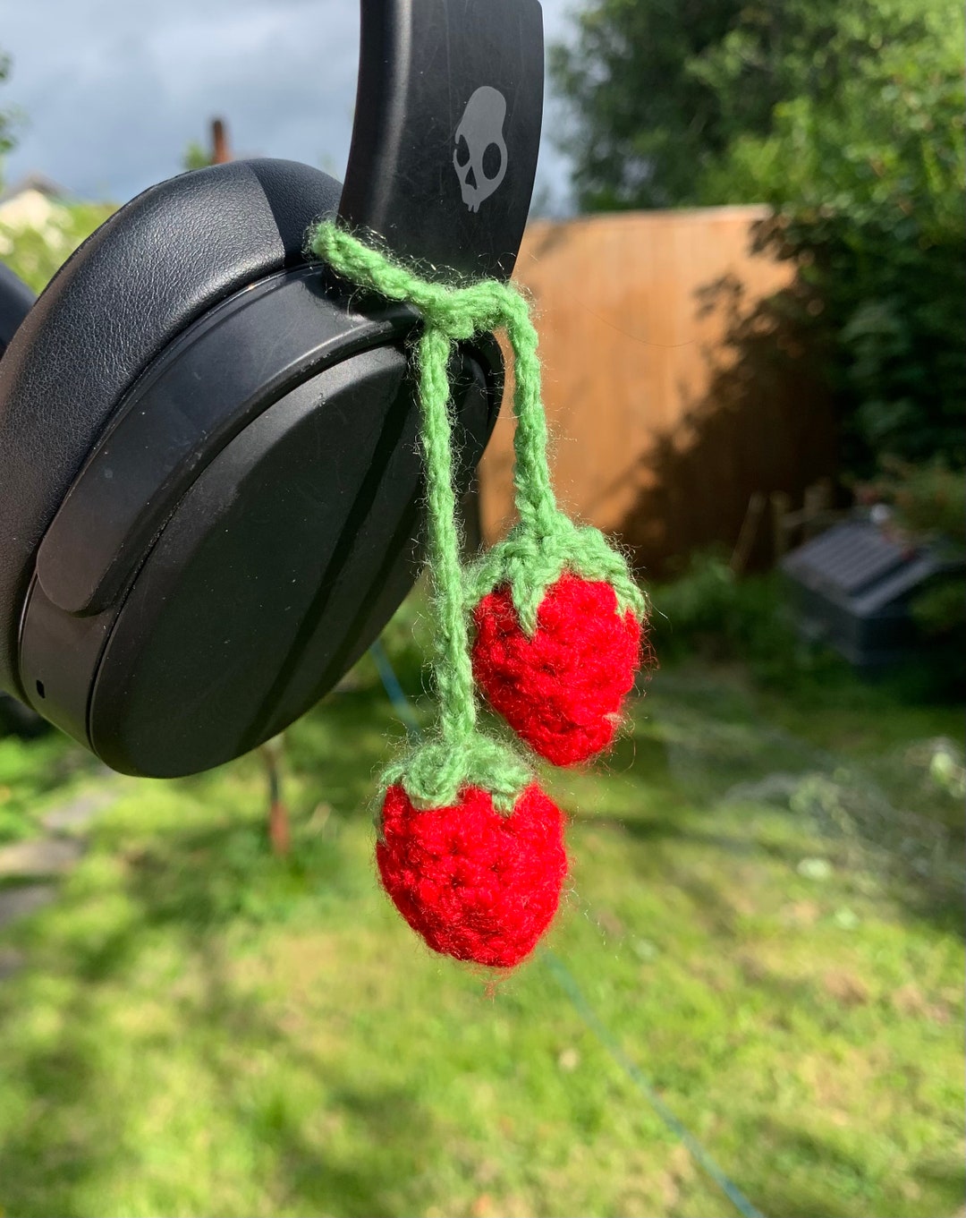 Crochet Strawberry Headphone Charm - Etsy UK