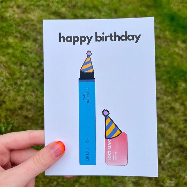 Vaper Birthday Card - Etsy UK