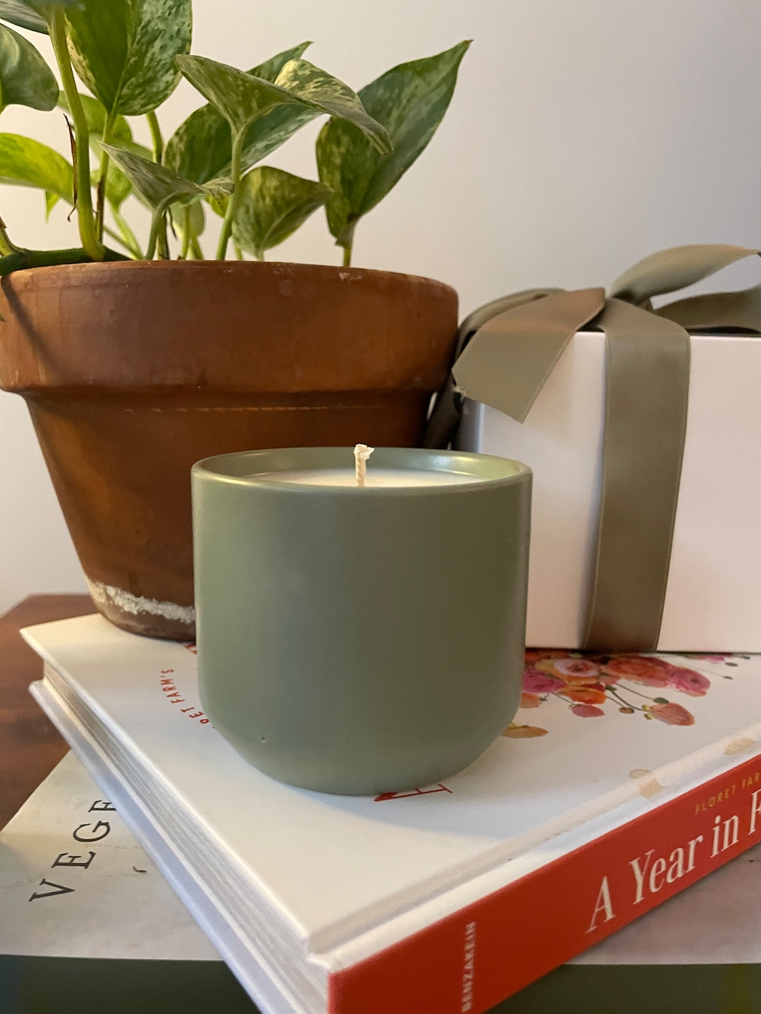 Handmade Light Green Scented Plantable Candle - Etsy