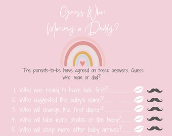 Baby Shower Guess Who Game Rainbow Theme - Etsy