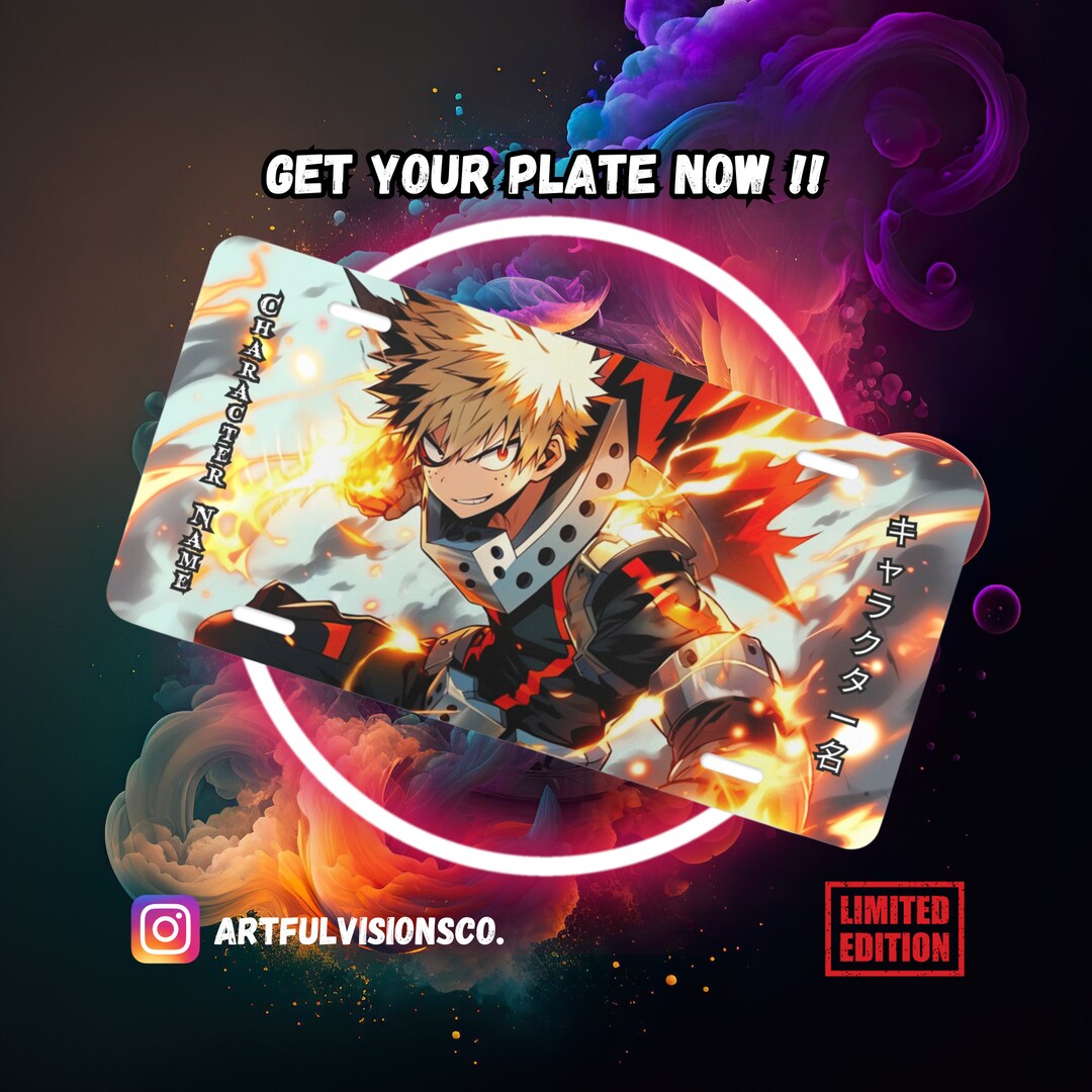 Anime Hero Home Decor Aluminum License Plate Wall Art Anime - Etsy