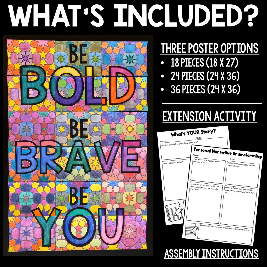 Be Bold Be Brave Be You Collaborative Poster | SEL Activity | Back to ...
