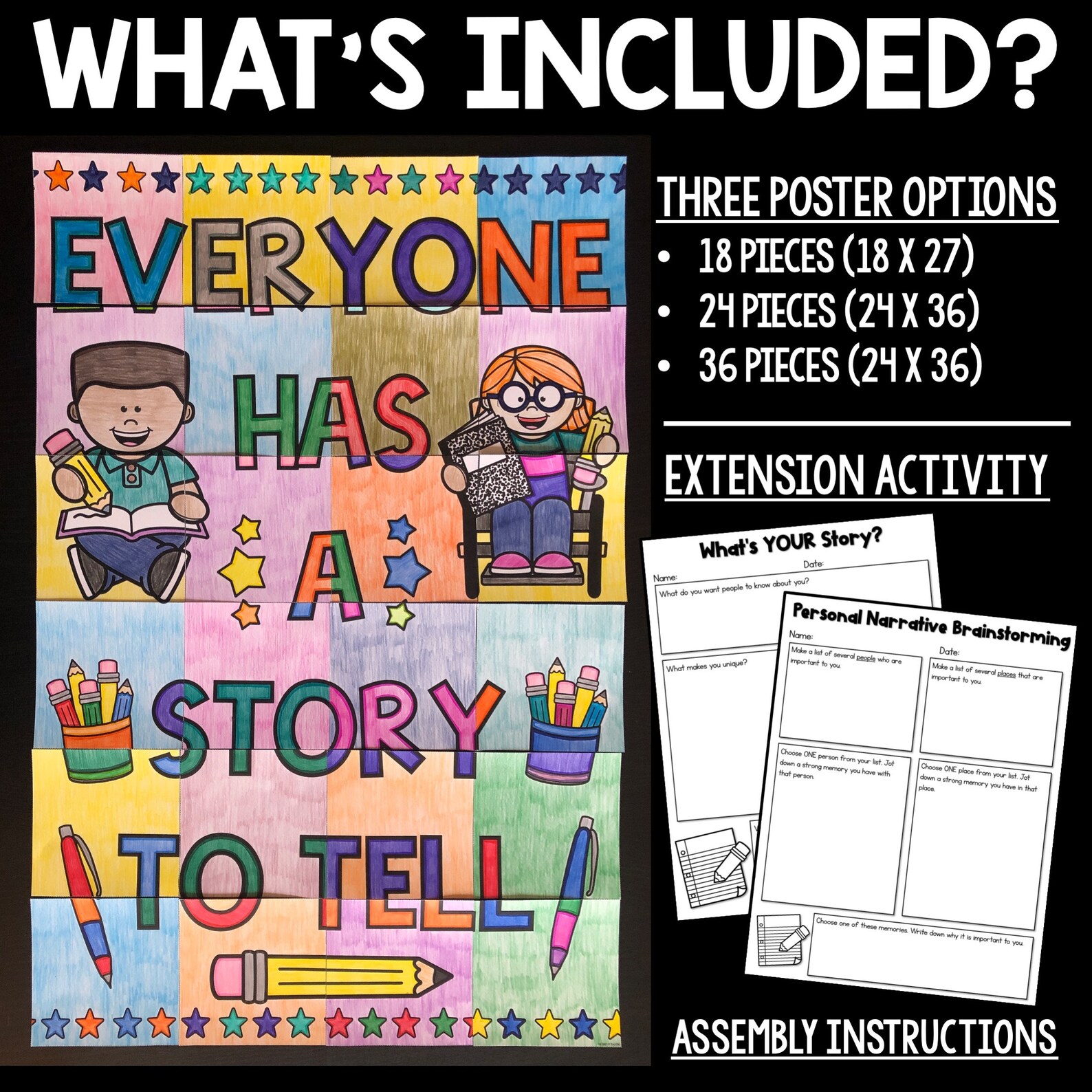 Everyone Has A Story Collaborative Poster | Writing Activity | Personal ...