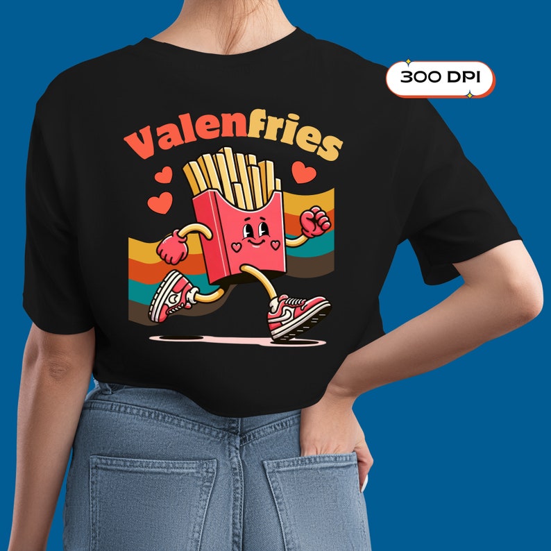 Valenfries Retro Valentine, French Fries PNG, Vintage Valentine PNG ...