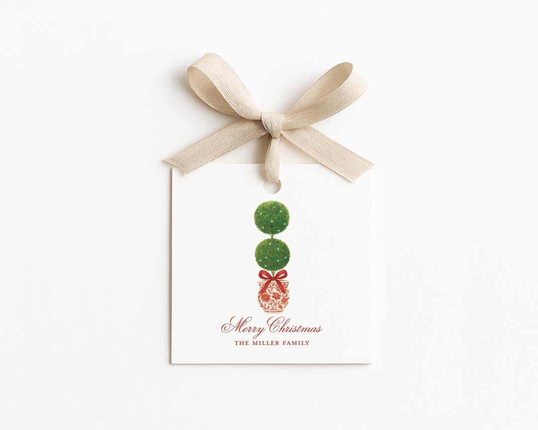 Square Personalized Christmas Gift Tag - Etsy