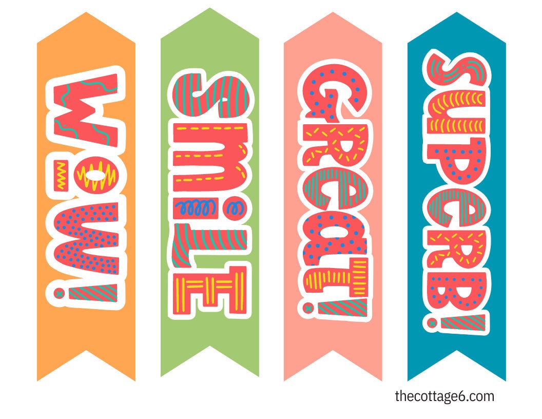 Positive Words Bookmarks, Downloadable Bookmarks, Bookmarks for ...