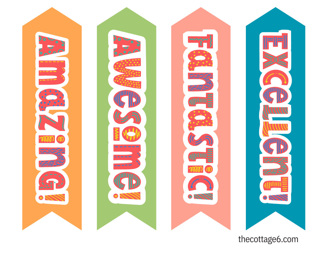 Positive Words Bookmarks, Downloadable Bookmarks, Bookmarks for ...