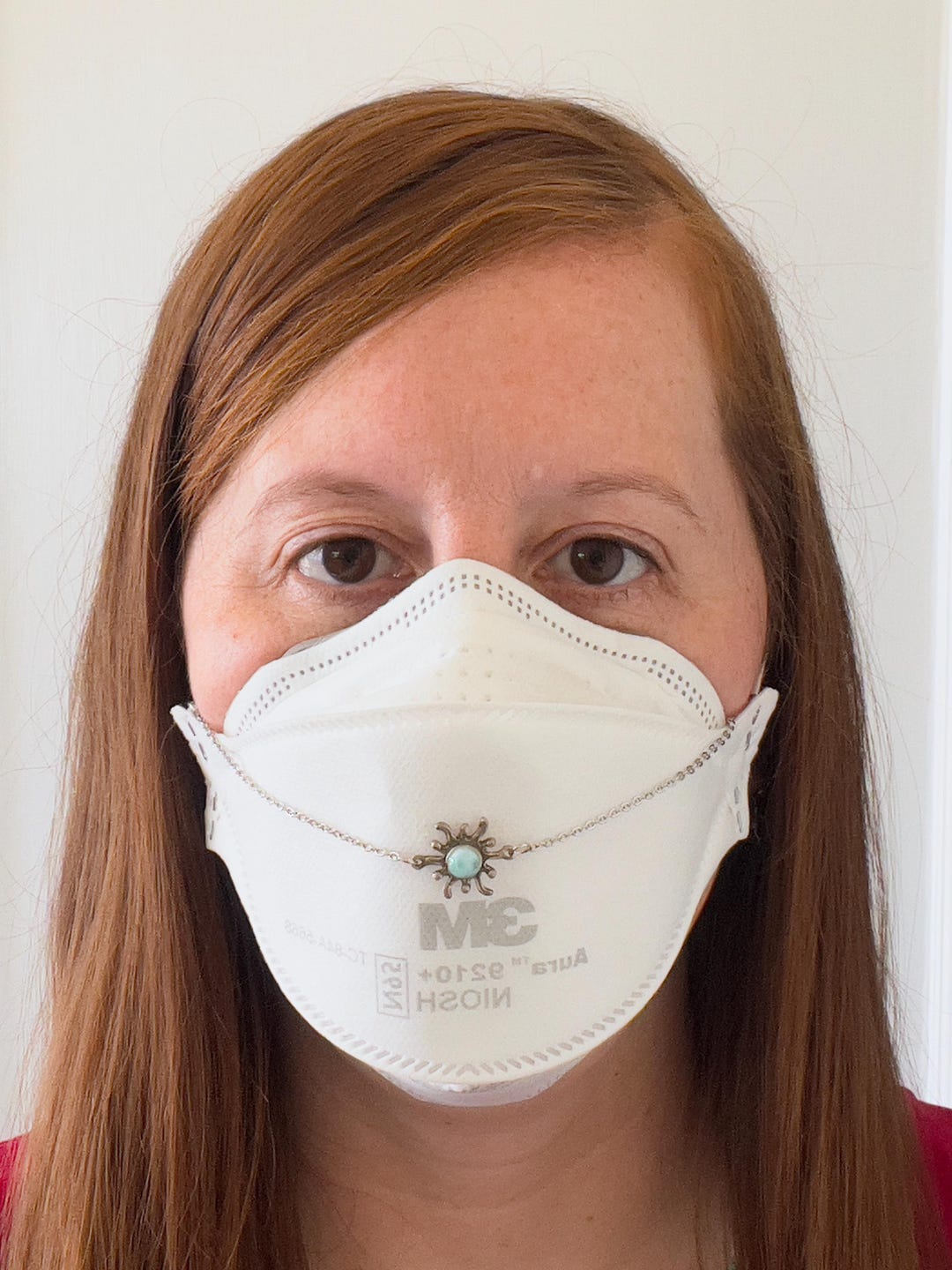 Aura Mask Chain, Silver Larimar Stone Sun, Sun Mask Jewelry, Silver ...