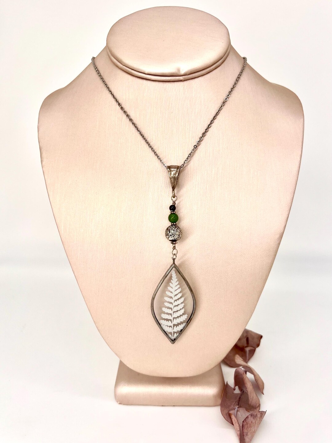 Real, Silver, Fern, Preserved Leaf, Pendant, Necklace, Silver Fern ...