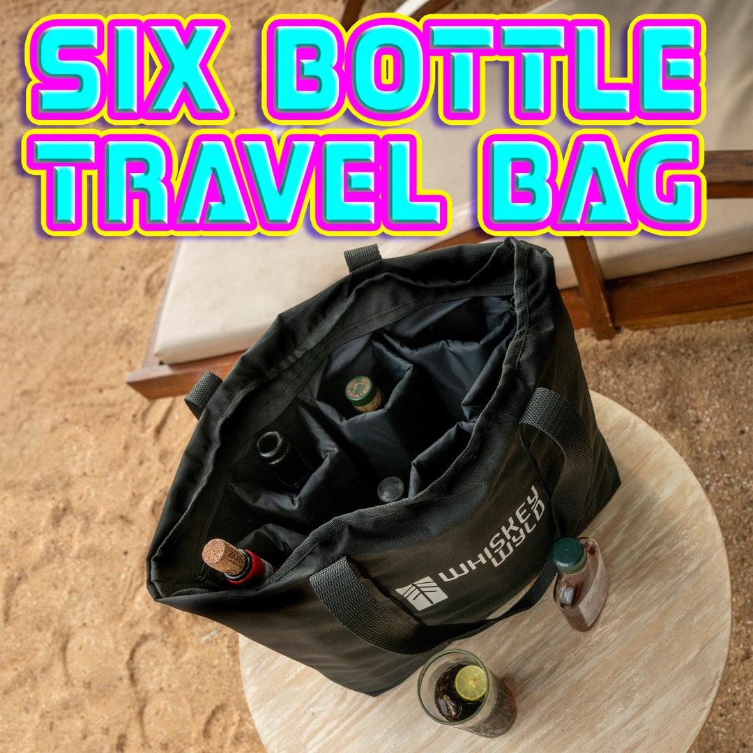 6 Bottle Padded Tote Bag for Wine and Bourbon Bottles - Etsy