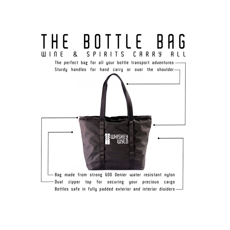 6 Bottle Padded Tote Bag for Whiskey and Wine Bottles - Etsy