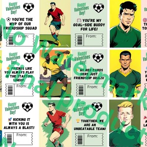 Vintage Soccer Valentine Cards | Printable Soccer Valentines Day ...