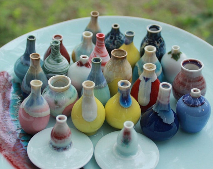 Unique Miniature Vase,tiny Vases,little Glazed Pot,tiny Pottery,ceramic ...