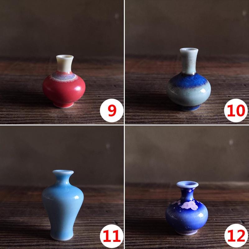 Unique Miniature Vase,tiny Vases,little Glazed Ceramic Pot,tiny Pottery ...