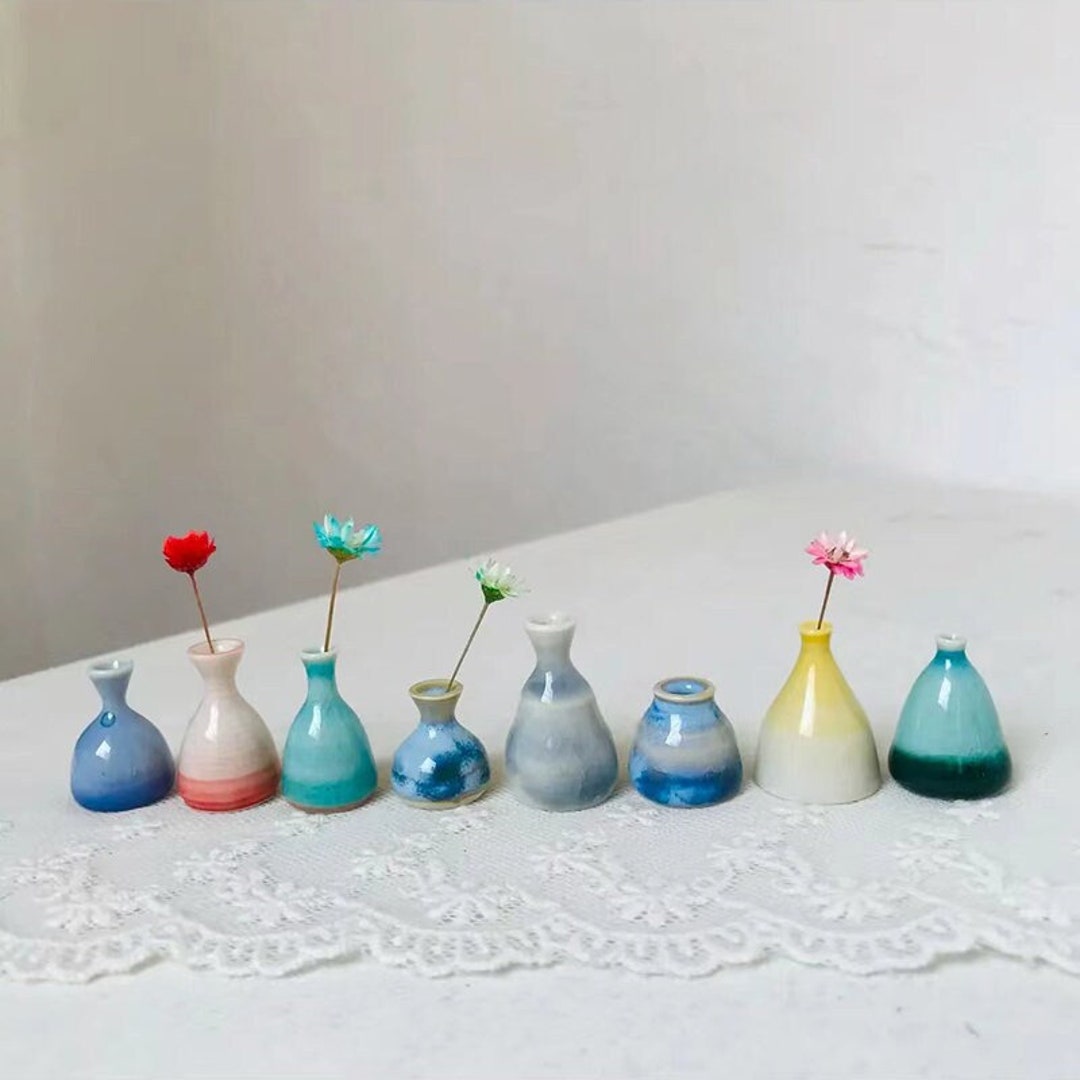 Unique Miniature Vase,tiny Vases,little Glazed Ceramic Pot,tiny Pottery ...