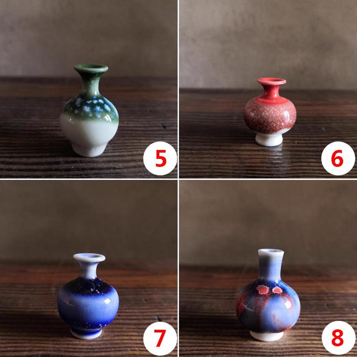 Unique Miniature Vase,tiny Vases,little Glazed Ceramic Pot,tiny Pottery ...