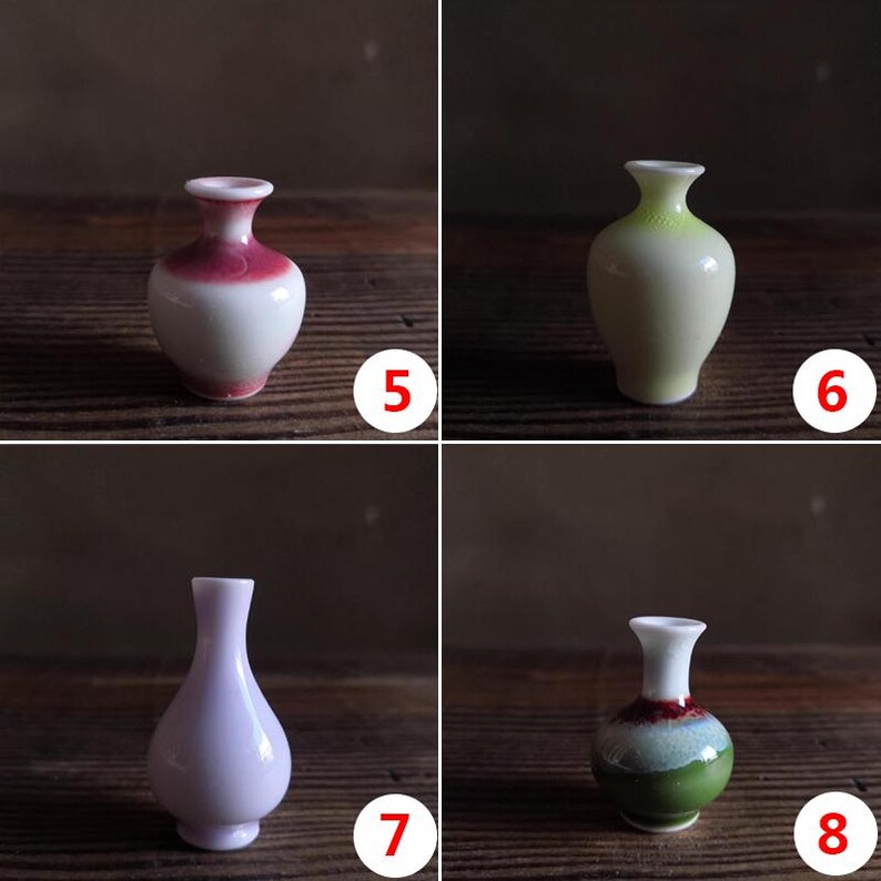 Unique Miniature Vase,tiny Vases,little Glazed Ceramic Pot,tiny Pottery ...