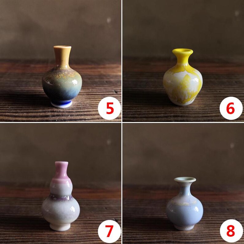 Unique Miniature Vase,tiny Vases,little Glazed Ceramic Pot,tiny Pottery ...
