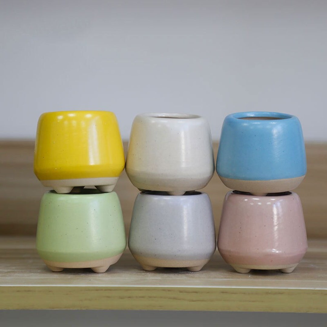 6 Colors Ceramic Succulent Planter With Drainage Hole/flower Pot ...