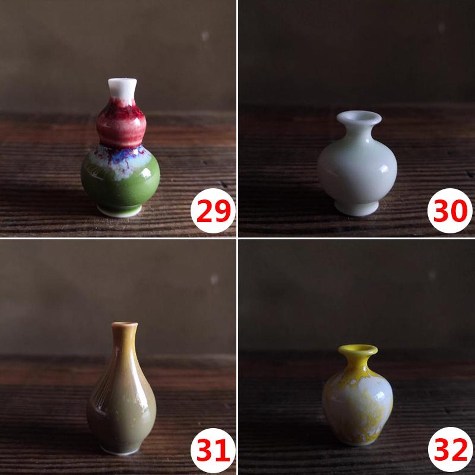 Unique Miniature Vase,tiny Vases,little Glazed Ceramic Pot,tiny Pottery ...