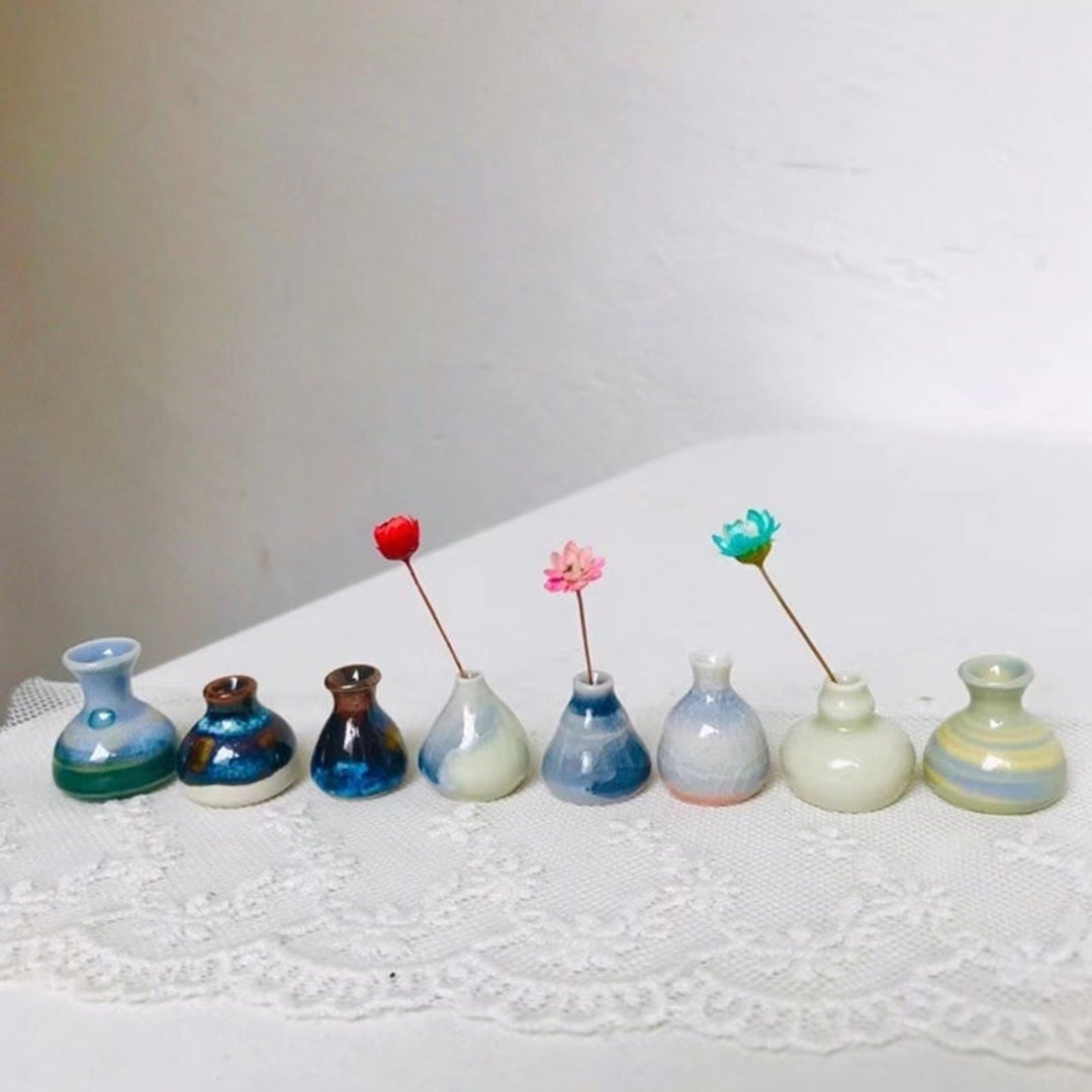 Unique Miniature Vase,tiny Vases,little Glazed Ceramic Pot,tiny Pottery ...