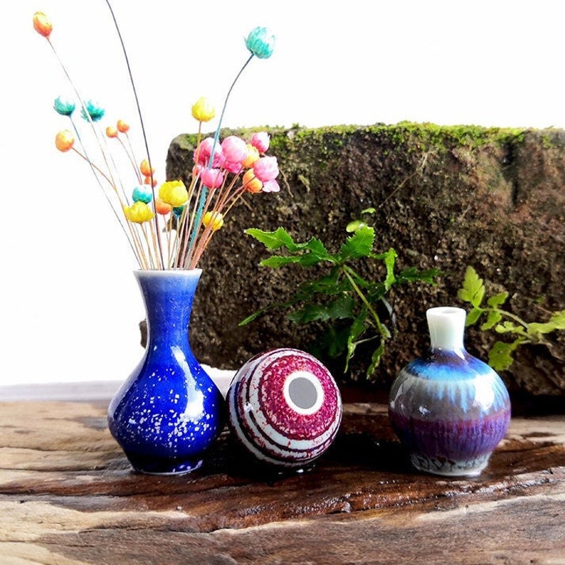 Unique Miniature Vase,tiny Vases,little Glazed Ceramic Pot,tiny Pottery ...