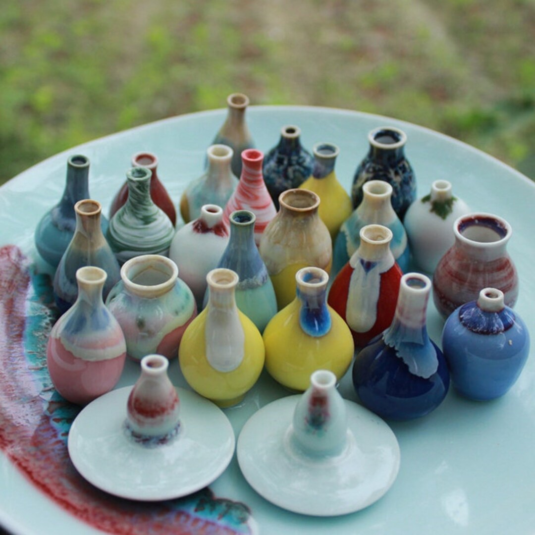 Unique Miniature Vase,tiny Vases,little Glazed Pot,tiny Pottery,ceramic ...