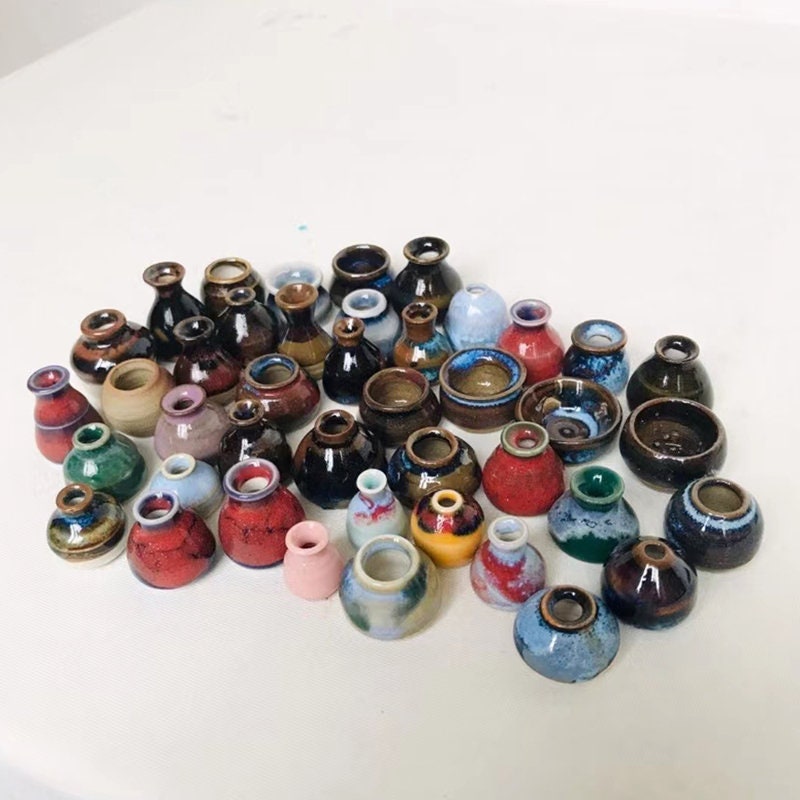 Unique Miniature Vase,tiny Vases,little Glazed Ceramic Pot,tiny Pottery ...
