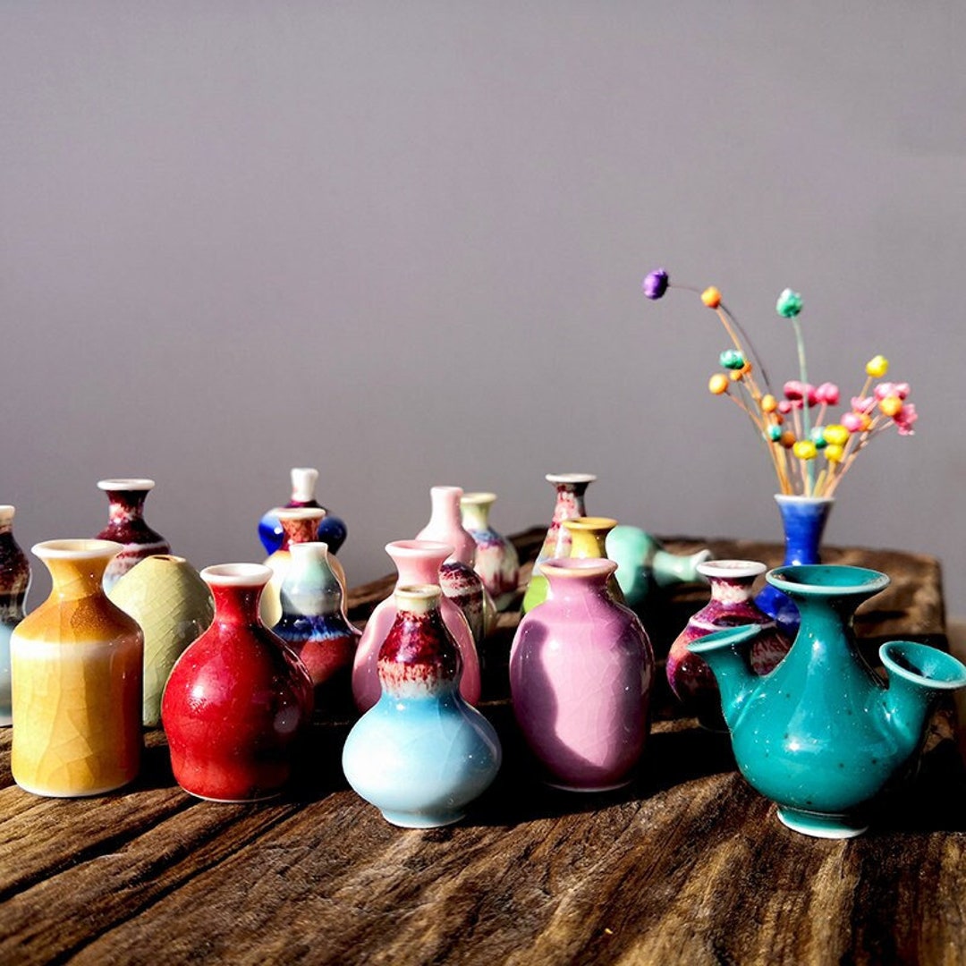 Unique Miniature Vase,tiny Vases,little Glazed Ceramic Pot,tiny Pottery ...