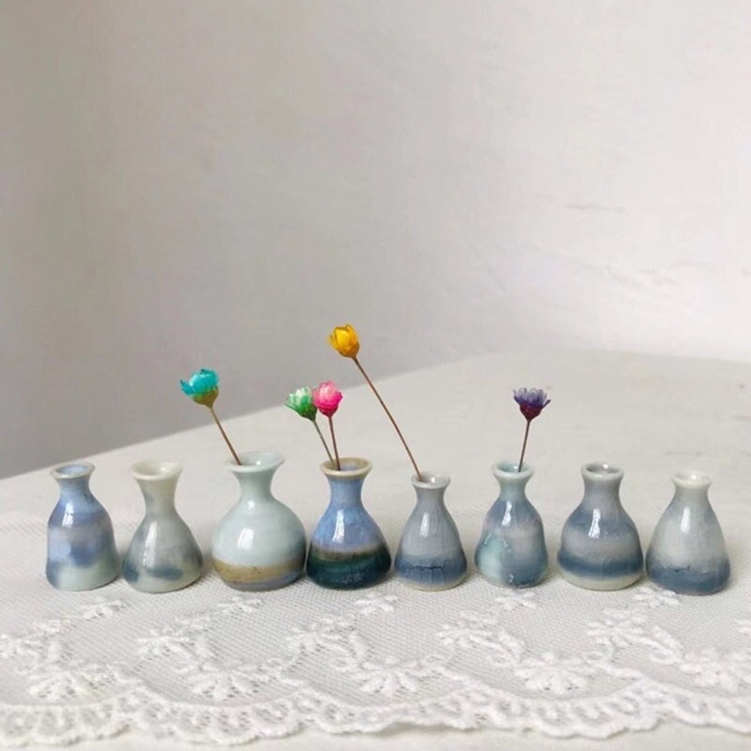 Unique Miniature Vase,tiny Vases,little Glazed Ceramic Pot,tiny Pottery ...