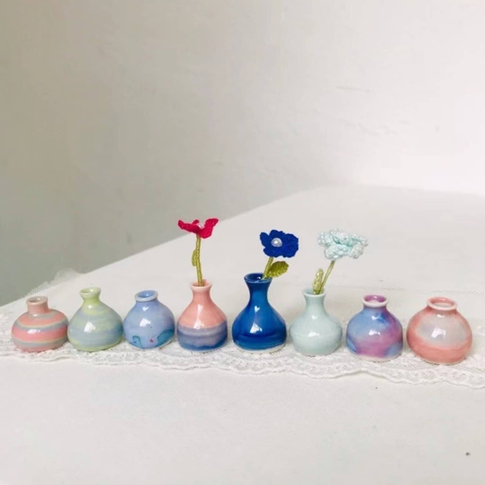Unique Miniature Vase,tiny Vases,little Glazed Ceramic Pot,tiny Pottery ...
