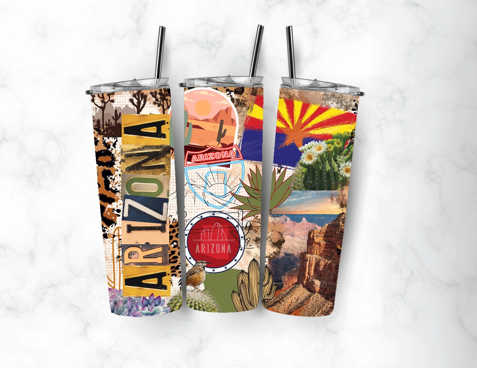 Arizona 20 Oz Tumbler With Straw | Arizona Map Tumbler| Arizona Home ...