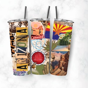 Arizona 20 Oz Tumbler With Straw | Arizona Map Tumbler| Arizona Home ...