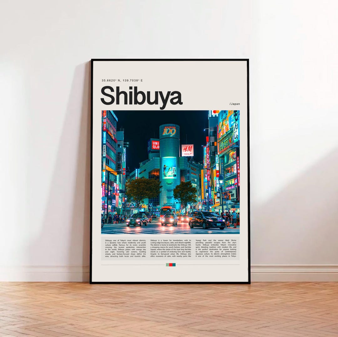Shibuya Poster, Shibuya Print, Shibuya Wall Art, Shibuya Gift, Shibuya ...