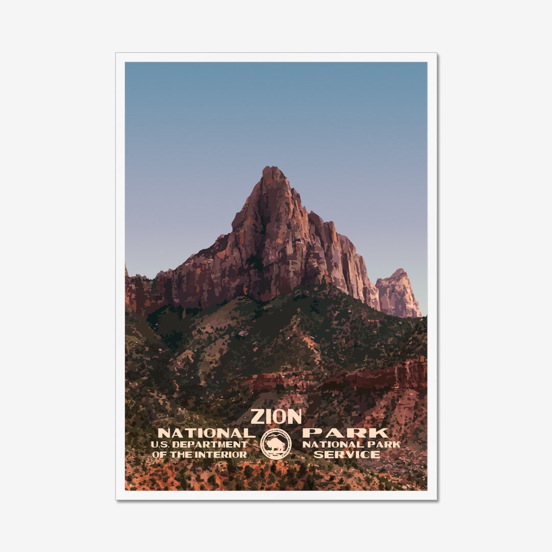 Zion National Park Poster WPA Poster National Park Print Home Decor ...