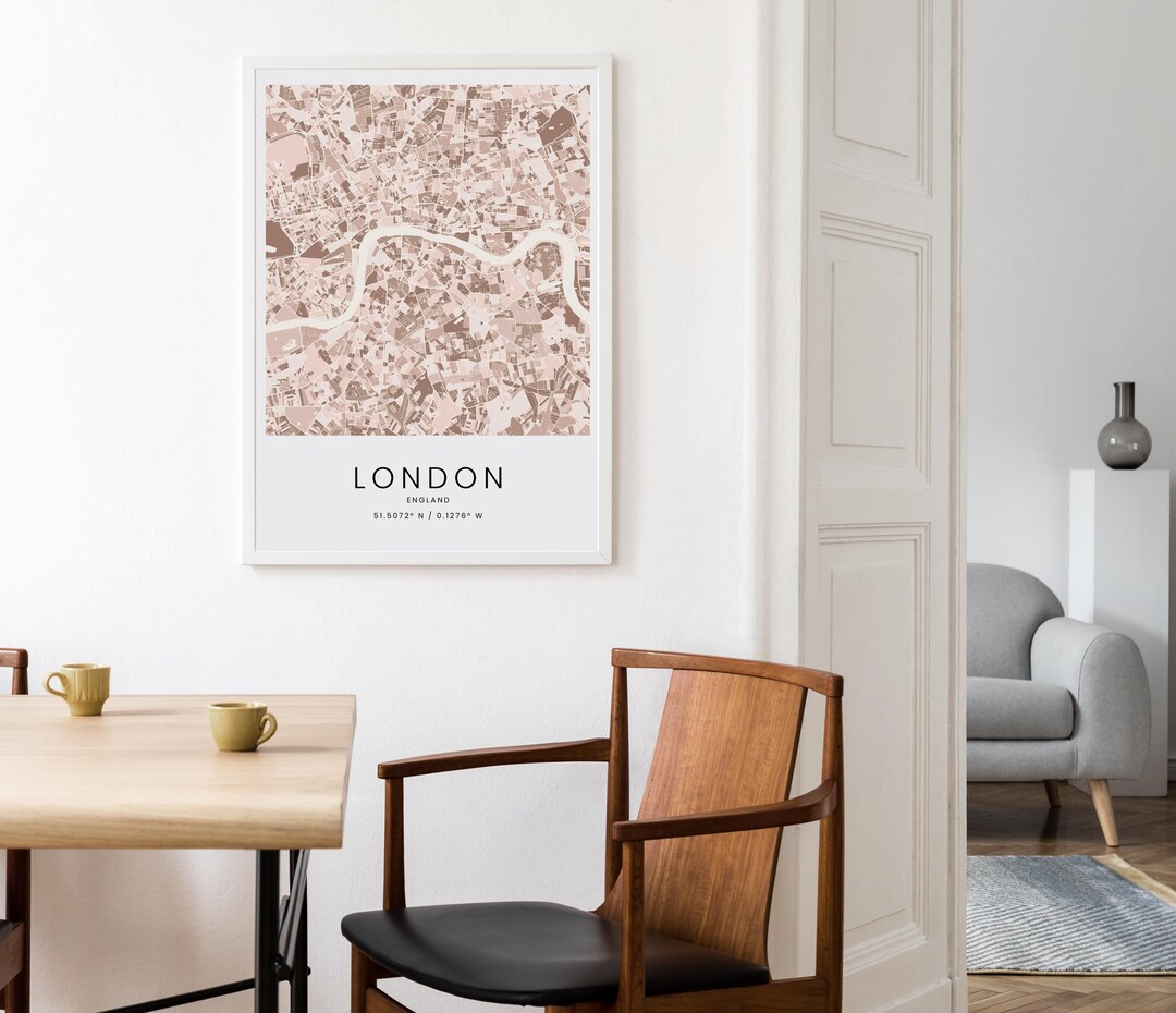 Custom Map Print, Patchwork Map, 70s Map, Personalized Map Print, City ...