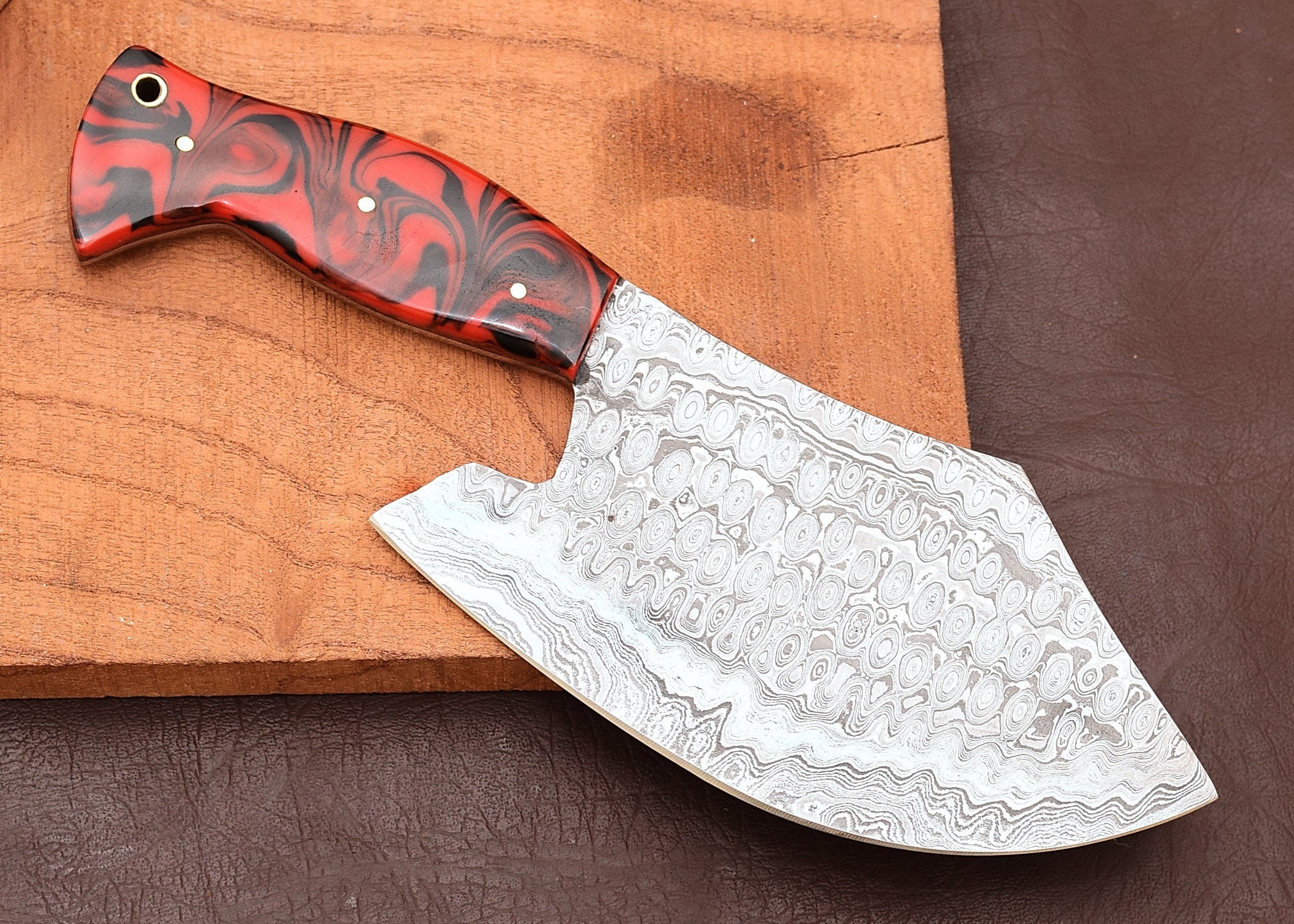 Hand Forged Damascus Steel Chef Cleaver Knife Gift for Him on Christmas ...