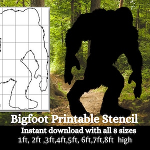 8ft Sasquatch Silhouette Sign PDF Stencil Template, Printable Pattern 8 ...