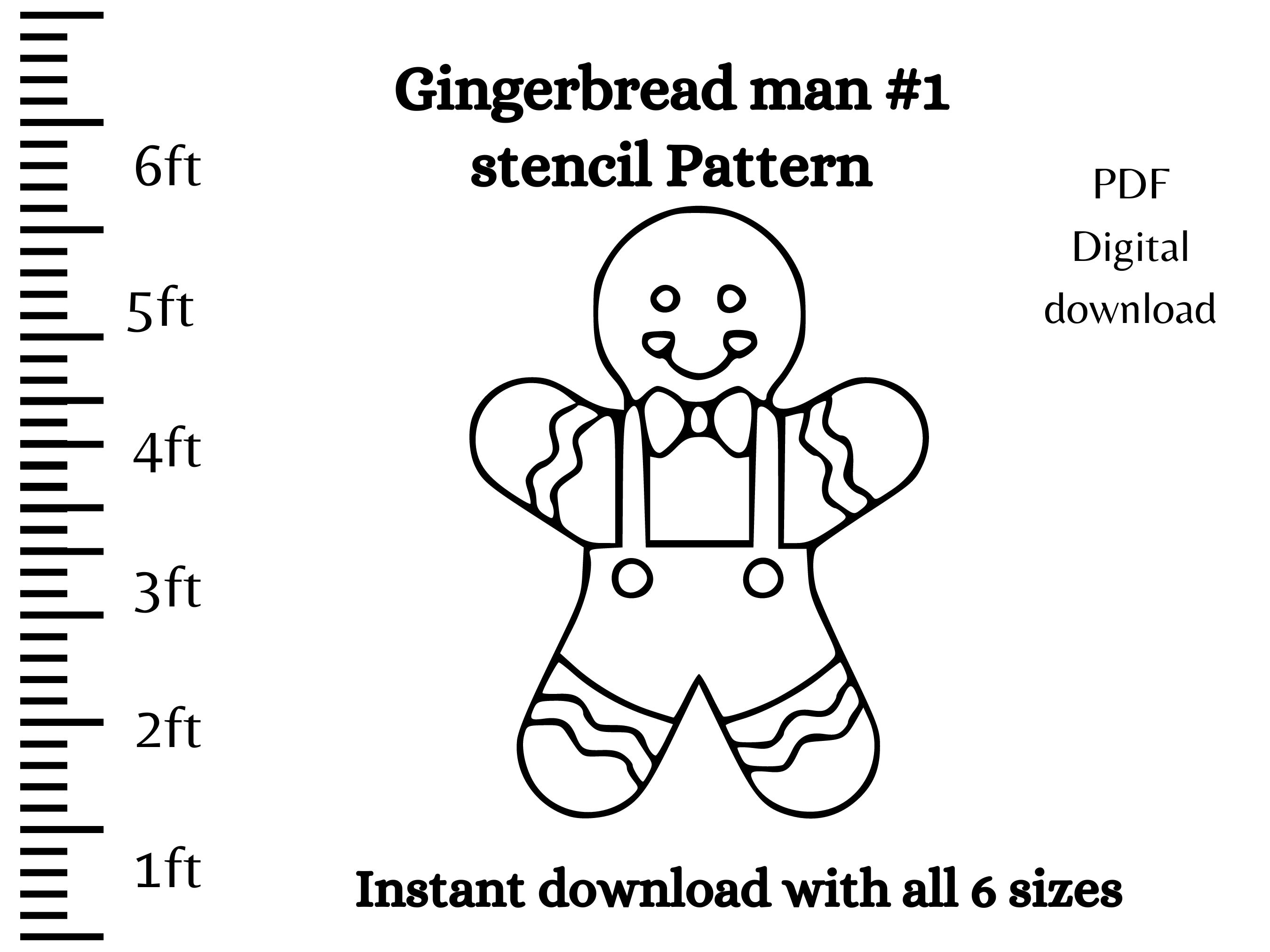Life Size Gingerbread Man Pattern PDF Template ,printable Trace and Cut ...