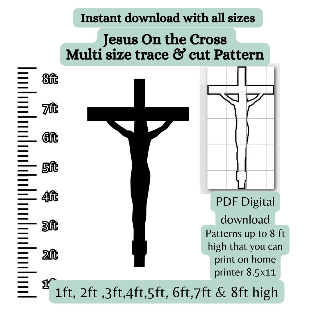Jesus on the Cross, Trace and Cut Pdf, Printable Yard Art Stencil ...