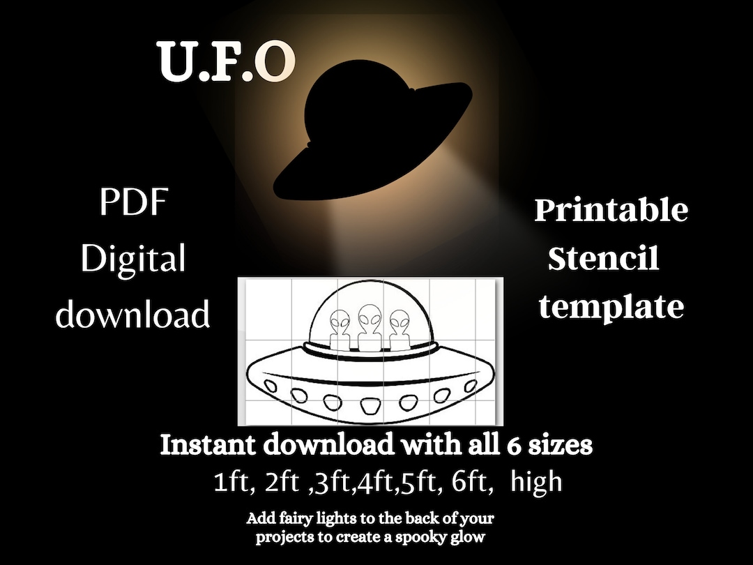 1ft to 6ft Ufo Prop Stencil Silhouette Template, Ufo Yard Art Cut Out ...