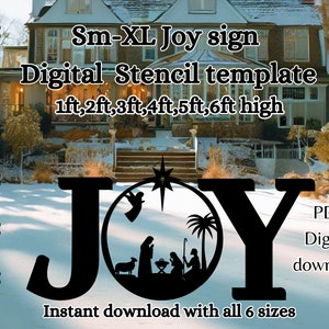 Nativity Joy Yard Art Ornament Letters in 6 Sizes, Pdf Printable ...