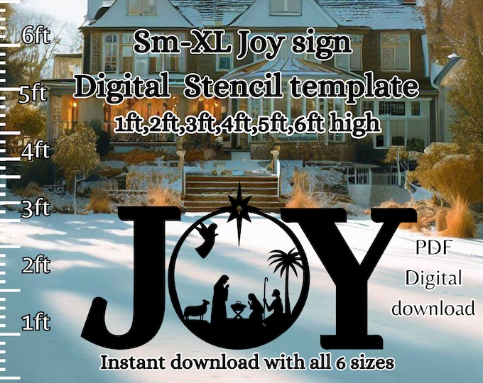 1ft - 7ft JOY Nativity Scene PDF Template ,printable Trace and Cut ...