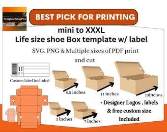 Large Sneaker Box Template - Etsy