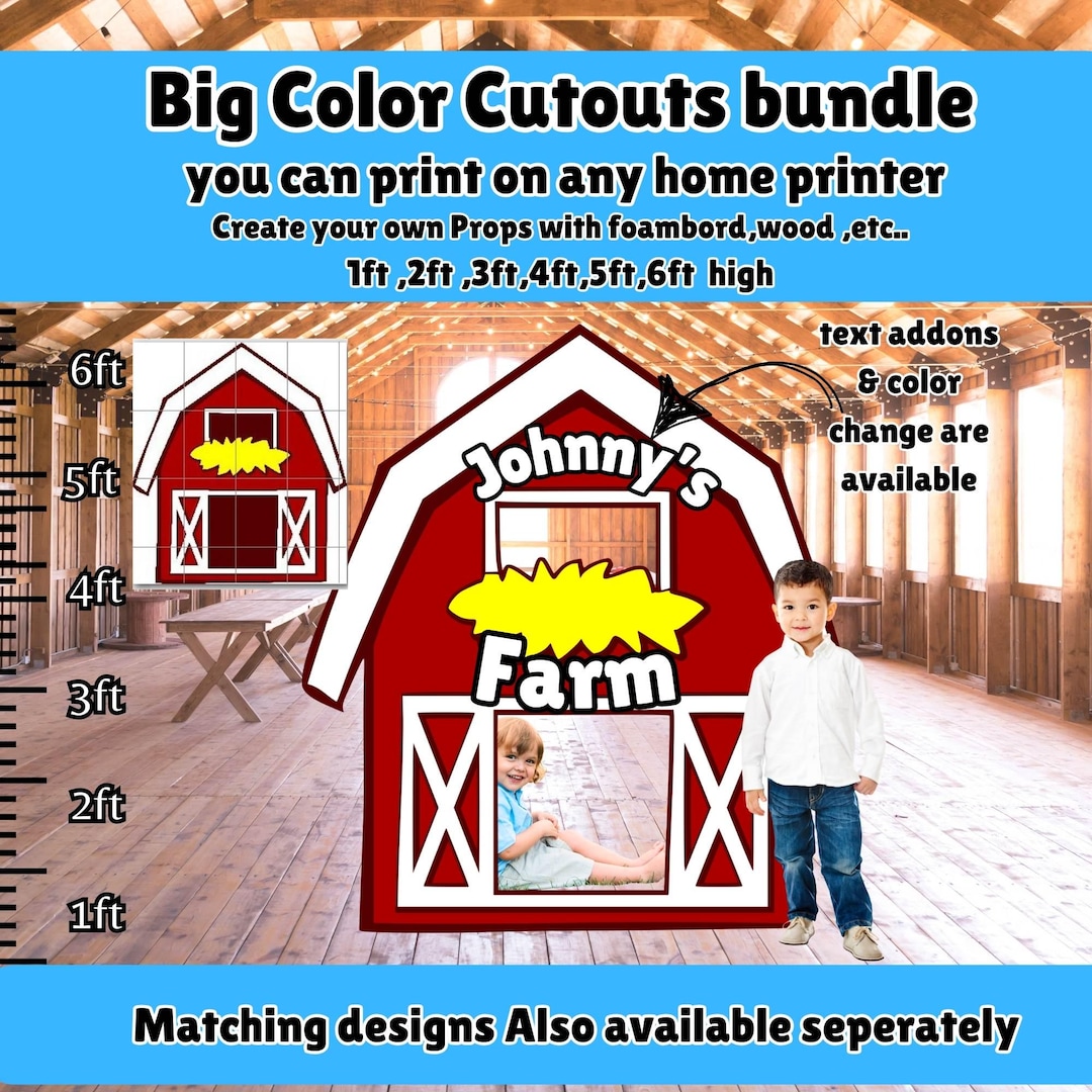 DIY Oversize Red Barn Cut Out Standee Prop Pdf ,1-6ft Large Printable ...