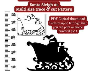 Life Size Santa Sleigh Pattern PDF Template ,printable Trace and Cut ...