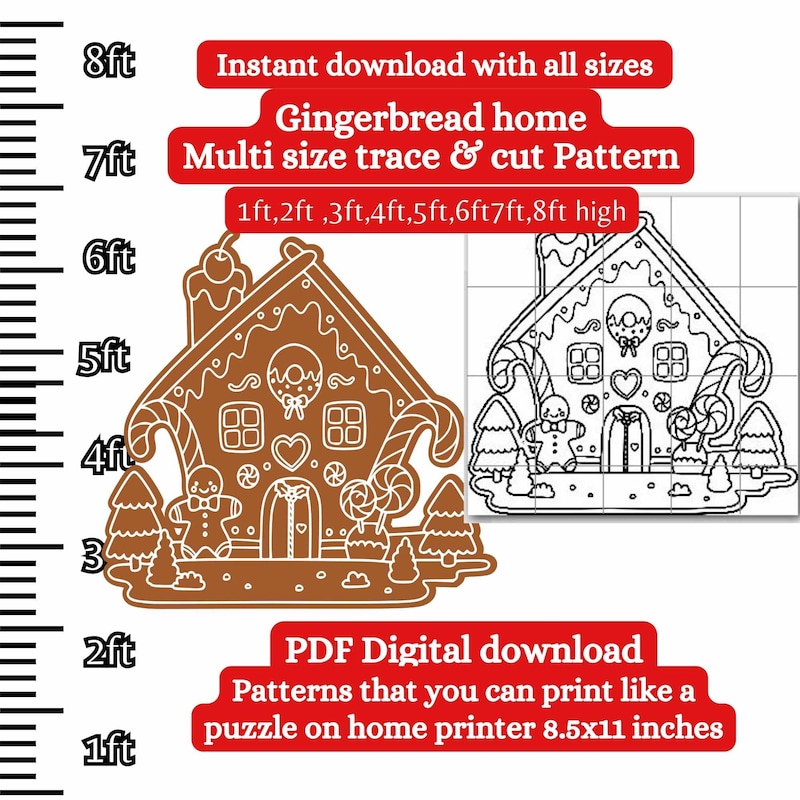 Gingerbread House Window Art - Etsy