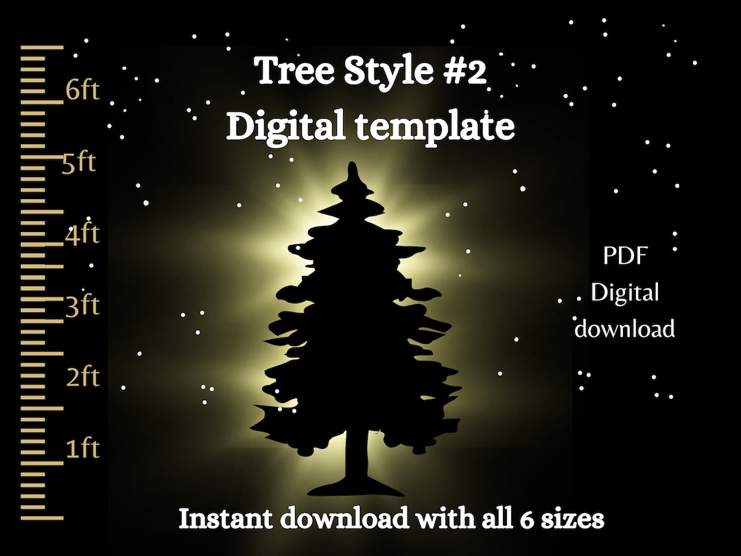 Life Size Pine Christmas Tree PDF Template ,printable Trace and Cut ...