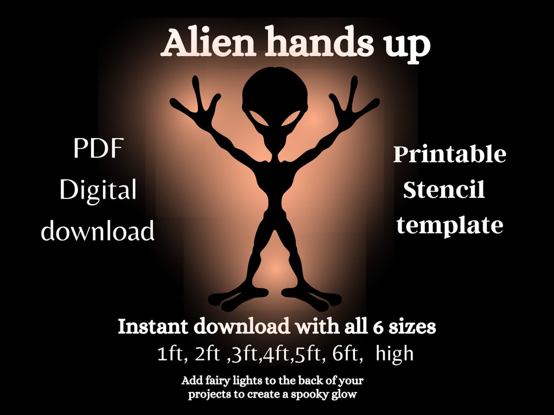 6 Sizes Alien Stencil Silhouette Template, Ufo Yard Art Cut Out Signs ...