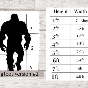 Life Size Sasquatch Template, PDF Stencil, Printable Large Digital ...
